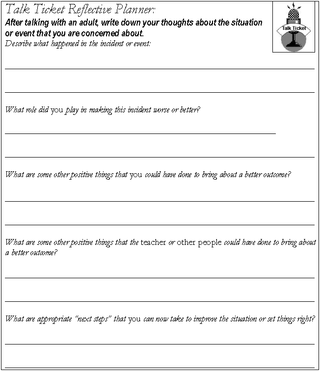 Talk Ticket: Reflective Planner